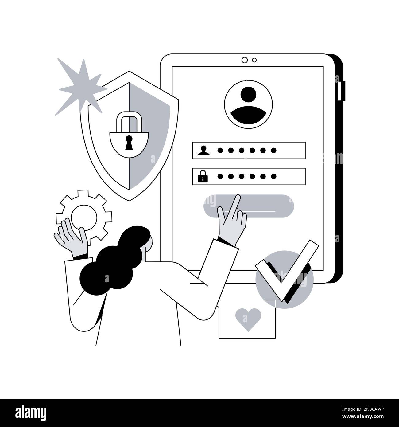 Sign in page abstract concept vector illustration. Enter application ...