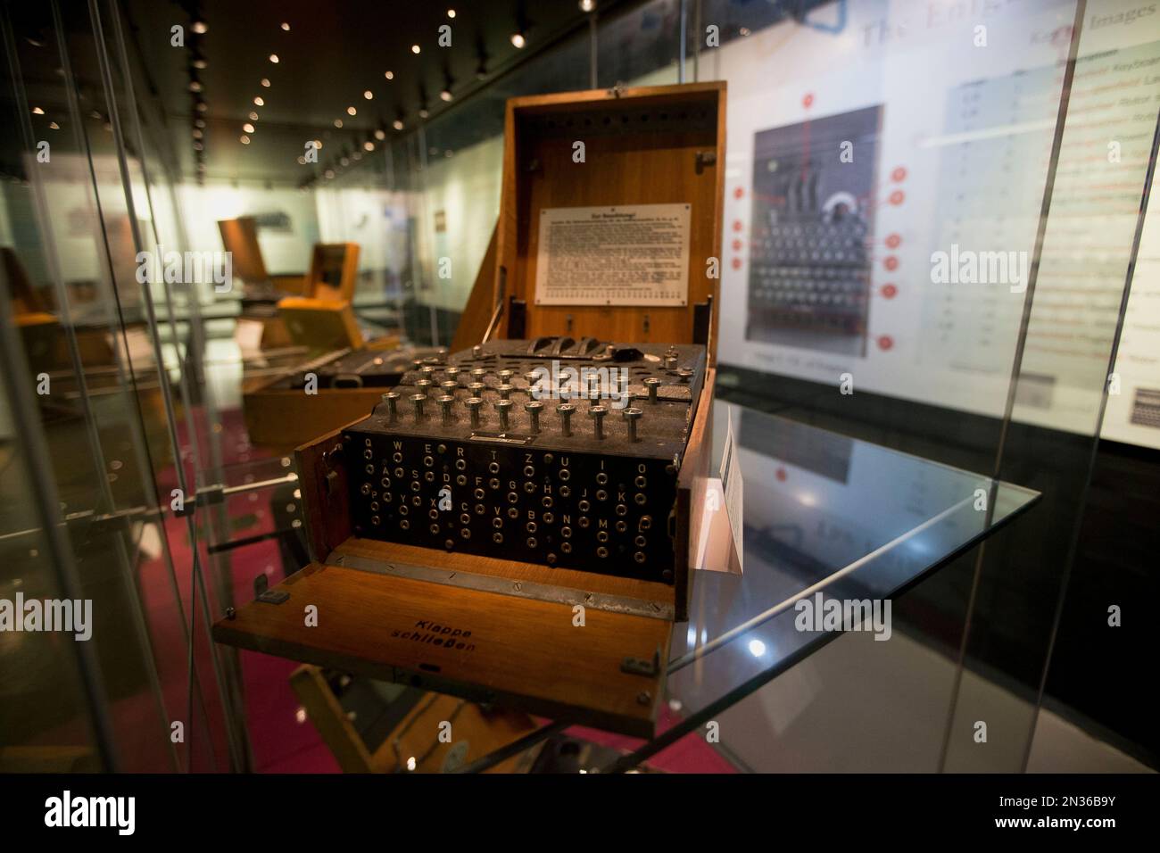 In this Thursday, Jan. 15, 2015 photo, an Enigma machine is displayed ...