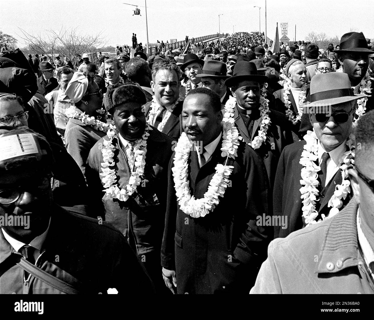 FILE - This March 21, 1965 file photo shows Martin Luther King, Jr. and ...
