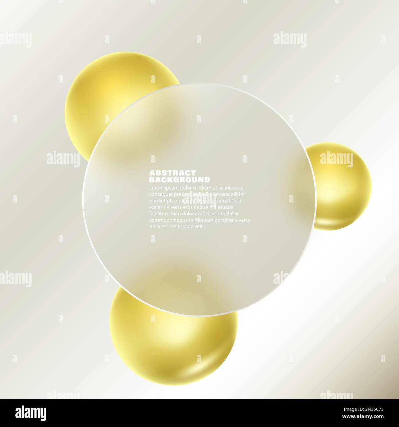 Round frame glassmorphism landing page. Vector illustration with ...