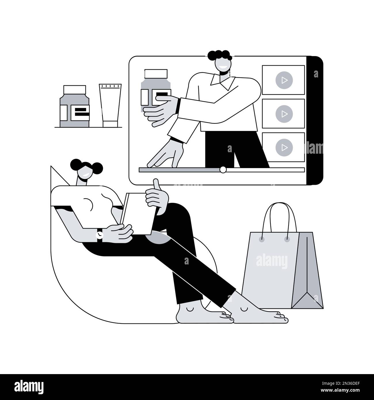 Product review abstract concept vector illustration. Social media ...
