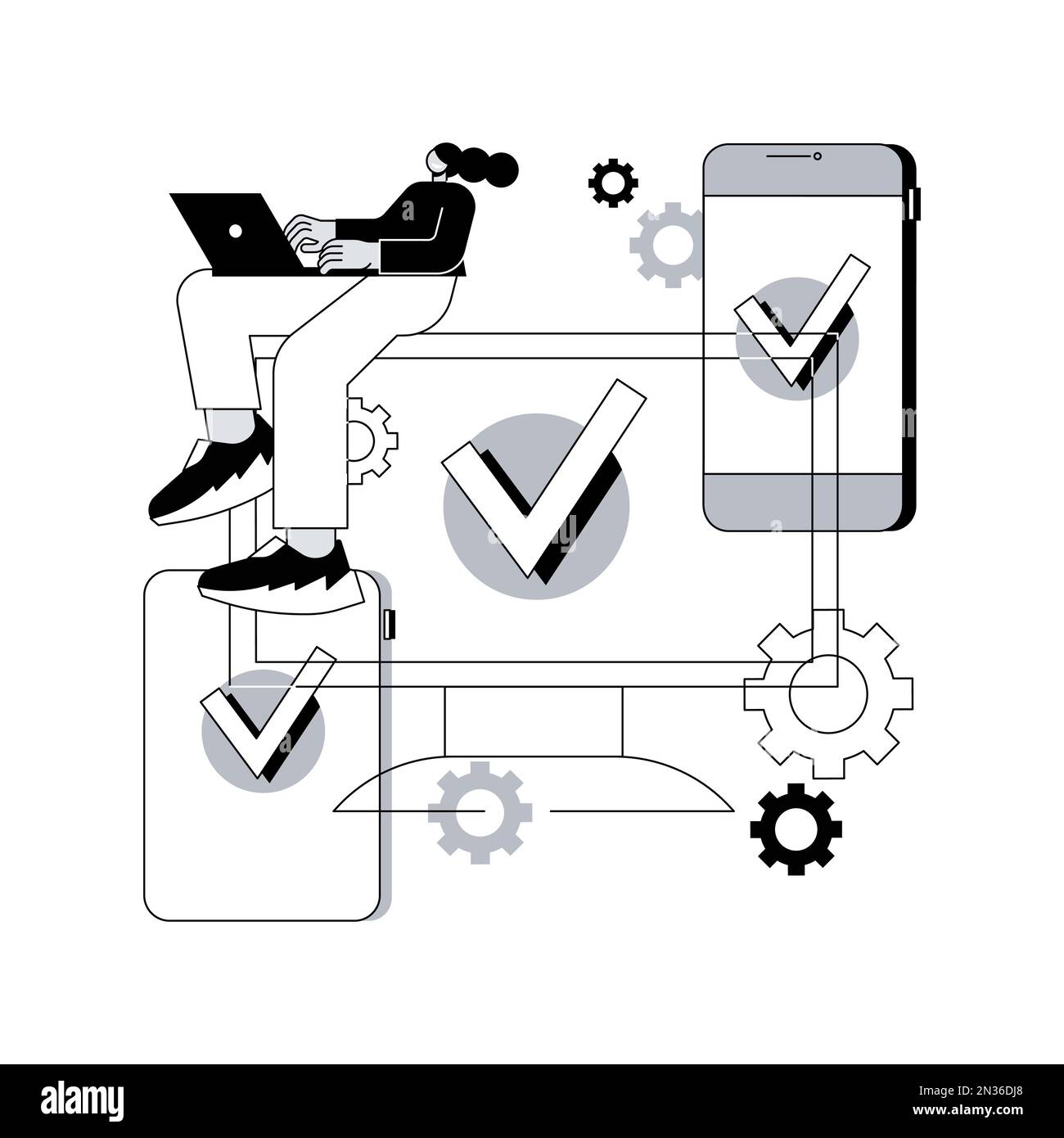 Cross Platform Development Abstract Concept Vector Illustration Cross Platform Operating