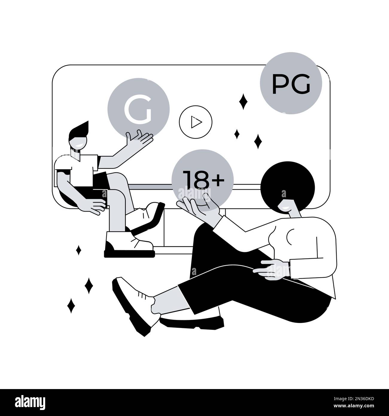 Content rating abstract concept vector illustration. Media and tv ...