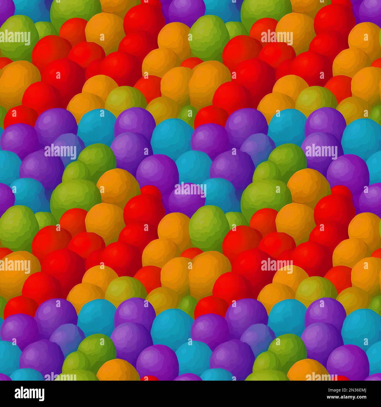 Abstract spheres of different colors and different sizes, mixing color ...