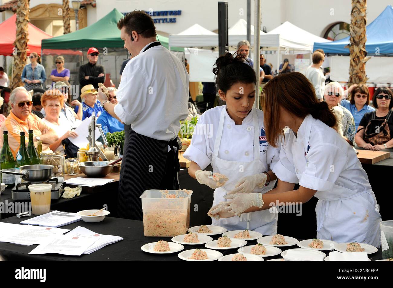 Chef Michael Vaughn, left, standing, from Twenty6 restaurant at La ...