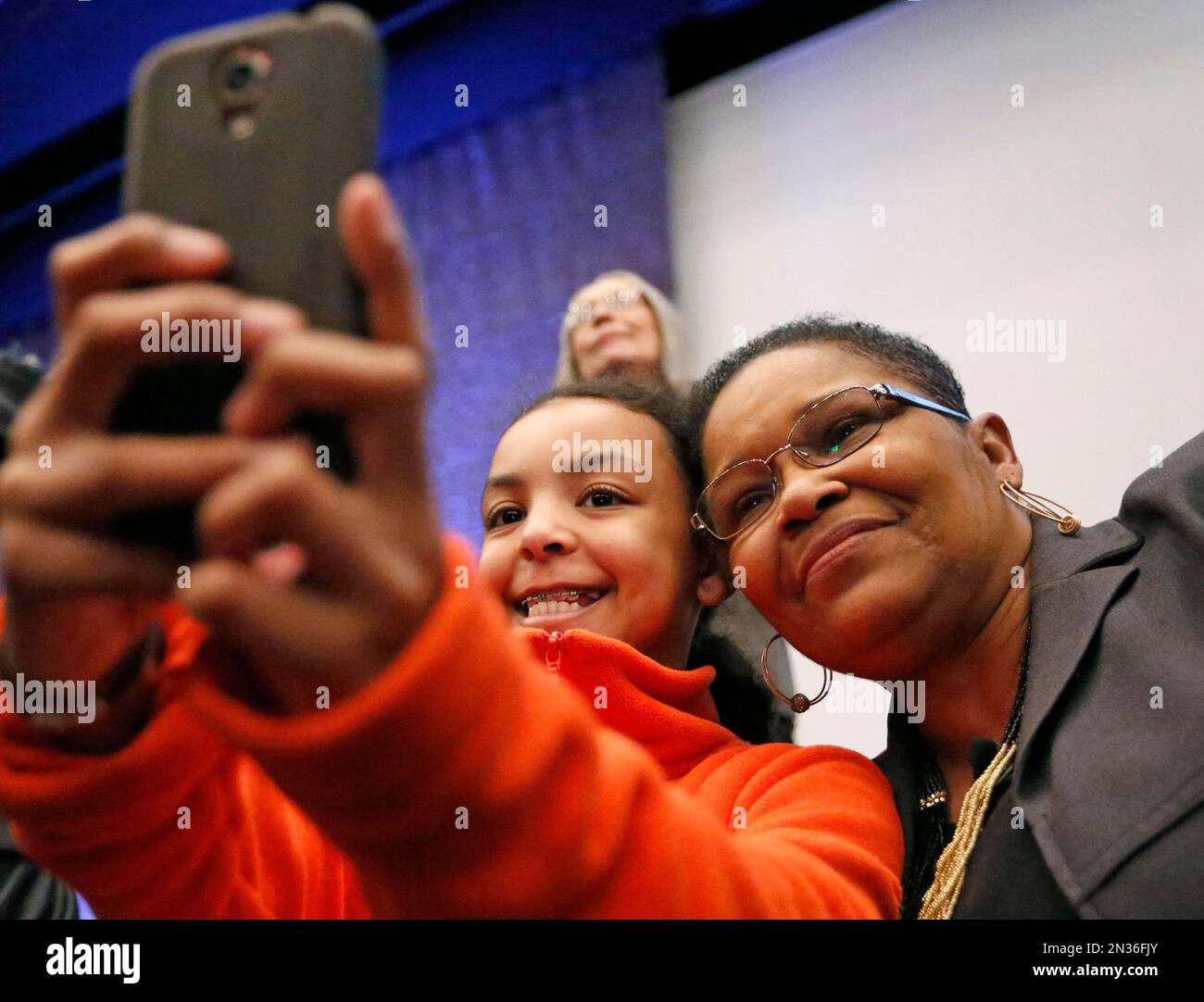 Lynda Blackmon Lowery, right, poses for a photo with Olivia Ruiz, of ...