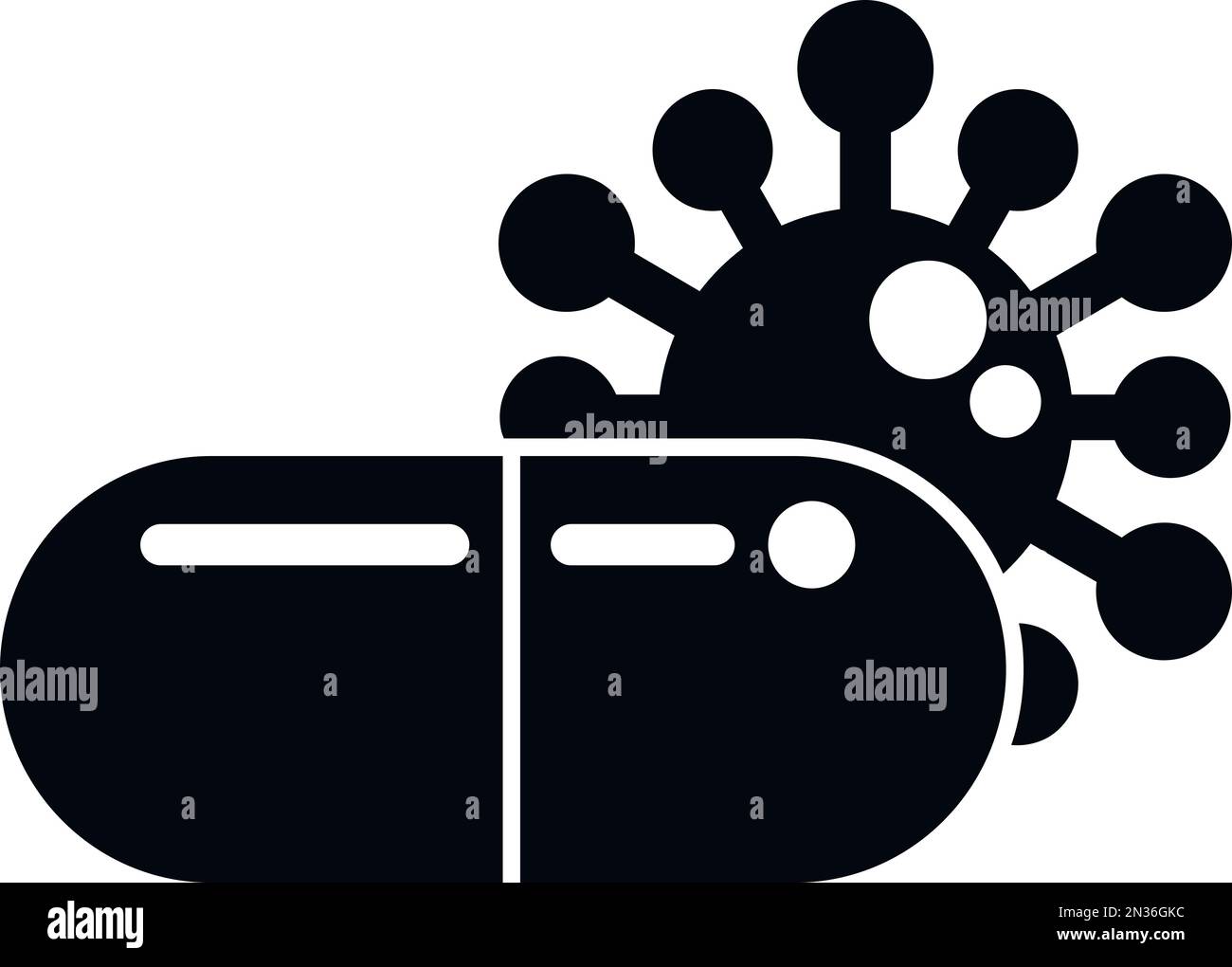 Antibiotic resistance capsule icon simple vector. Bacteria disease ...