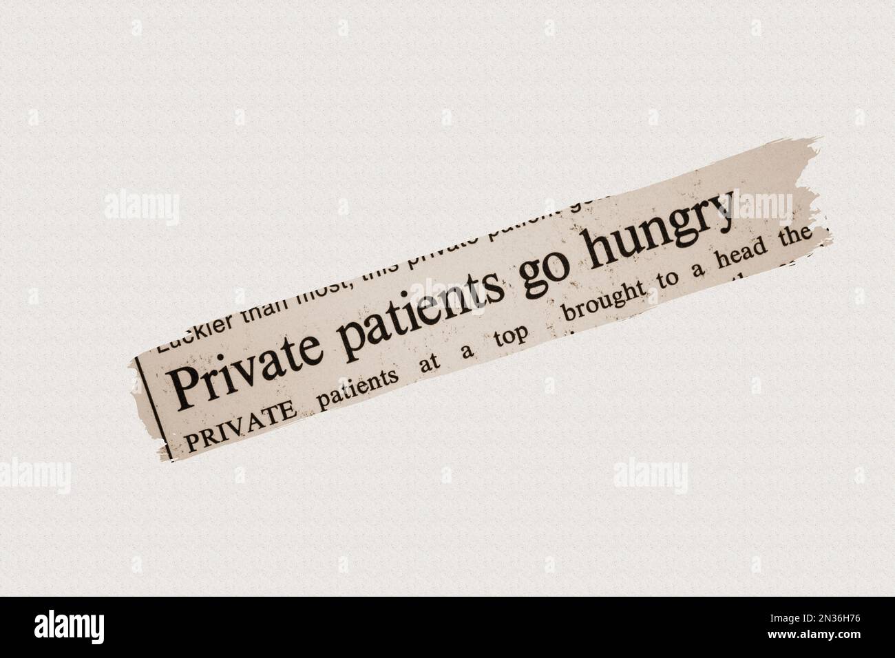 Private patients go hungry - news story from 1975 newspaper headline ...
