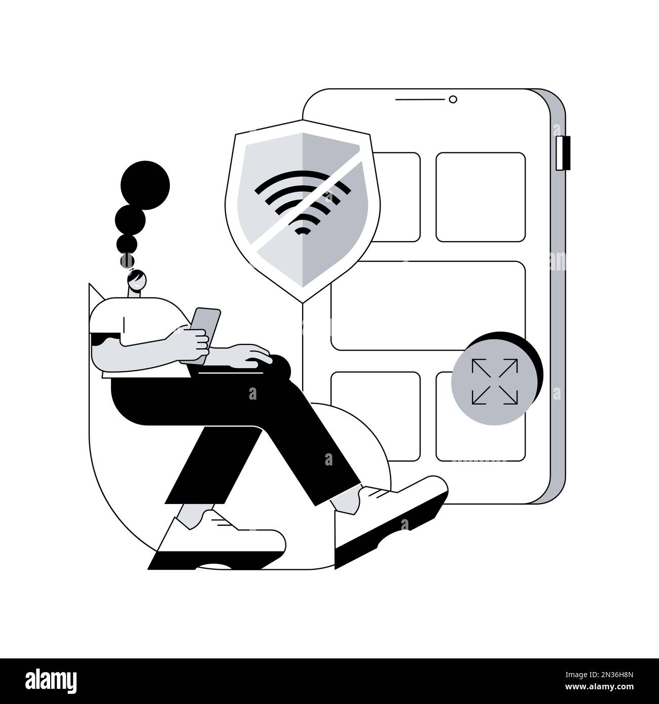 Progressive Web App Abstract Concept Vector Illustration Working Offline Web Pwa Application