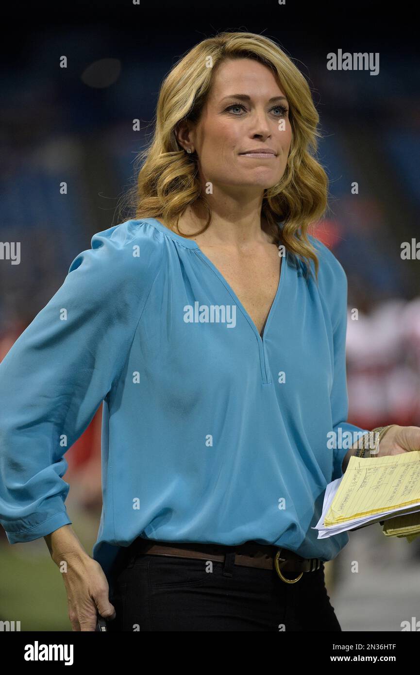 NFL Network reporter Alex Flanagan watches from the sideline during the ...