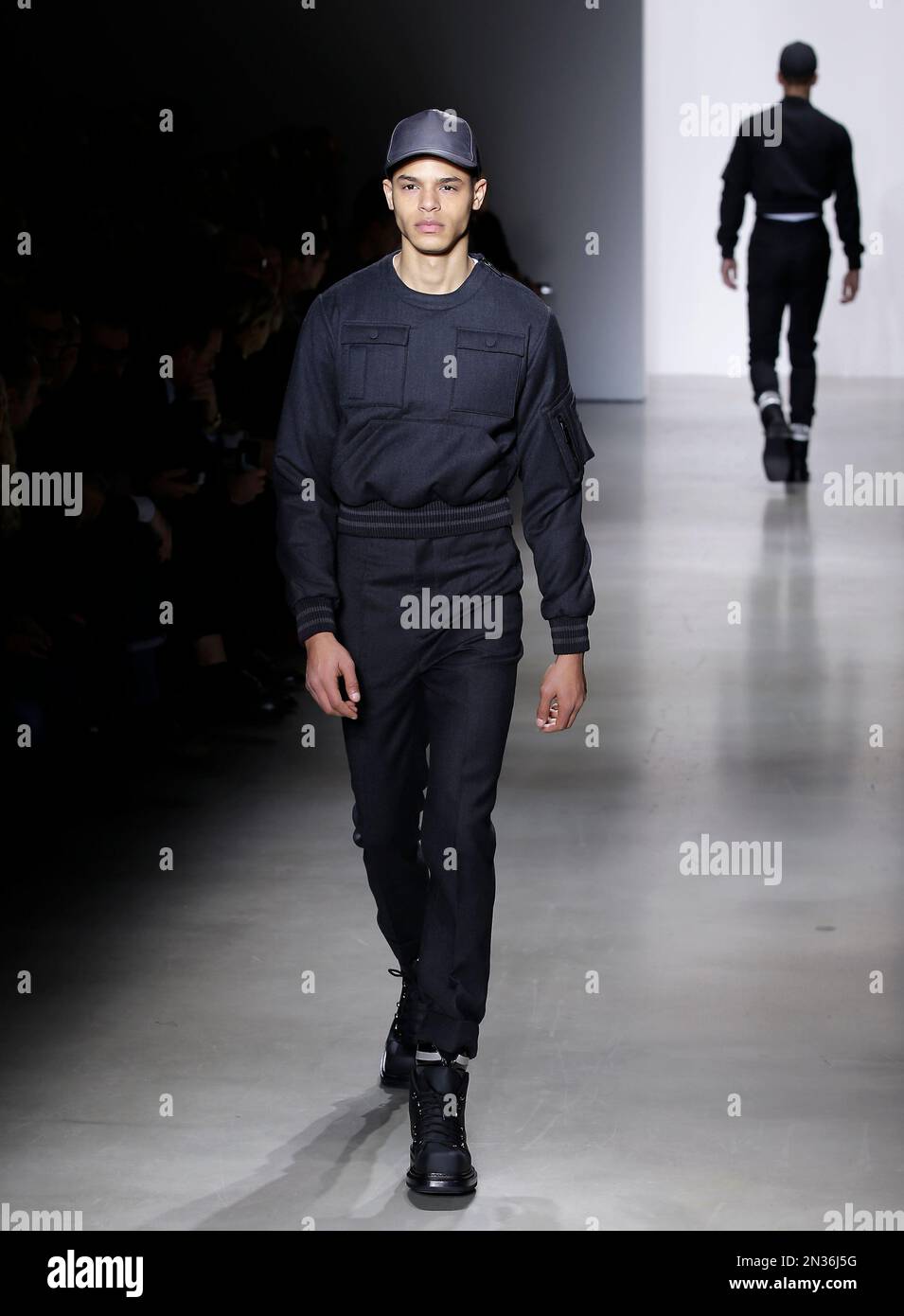 A model wears a creation for Calvin Klein men's Fall - Winter 2015 ...