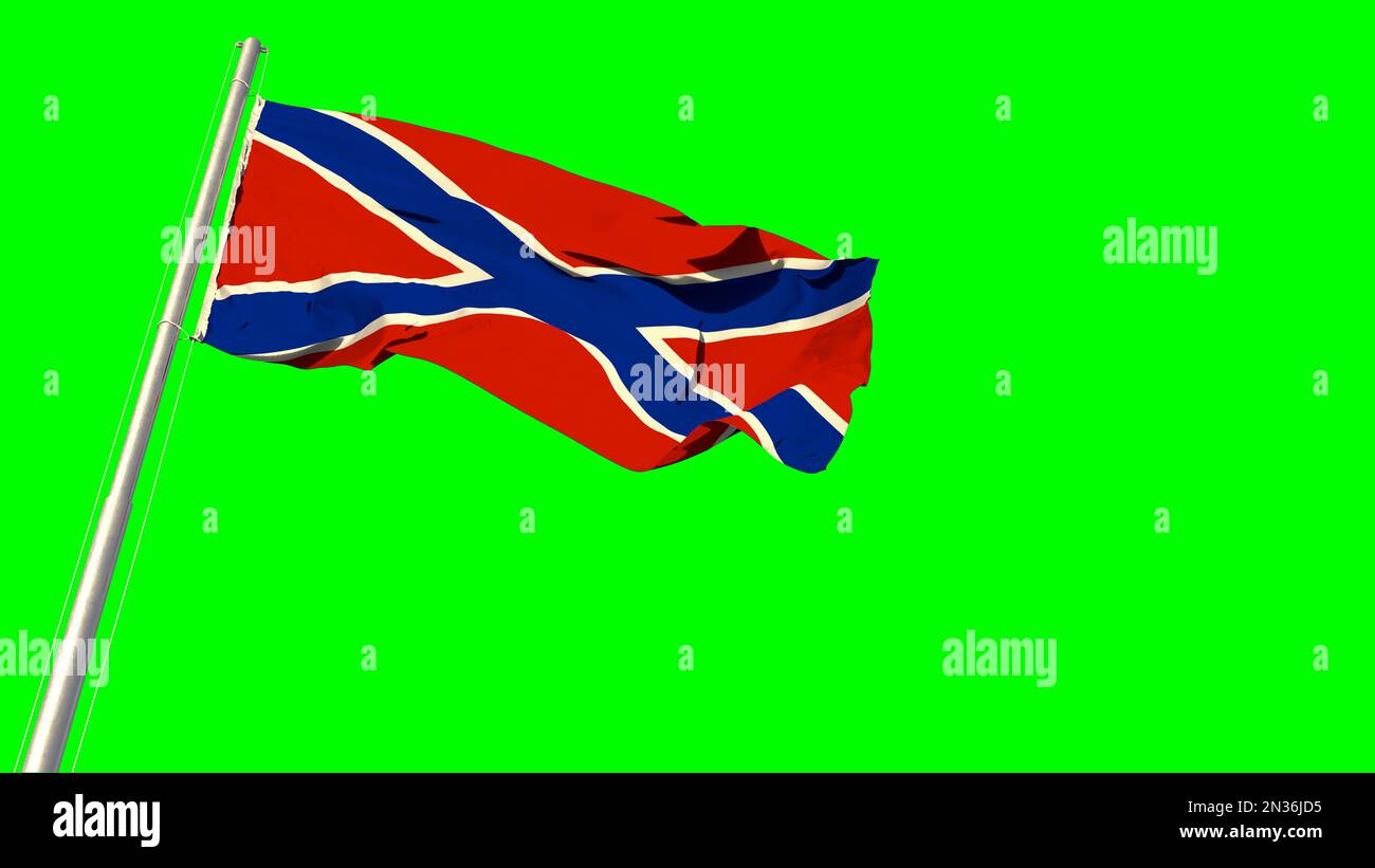 Waving glorious flag of Novorossia on chroma key screen, isolated ...