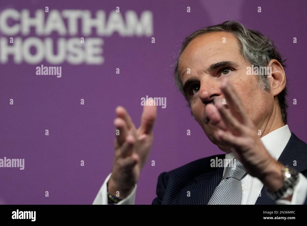 The Director General of the Atomic Energy Agency, Rafael Marino Grossi ...