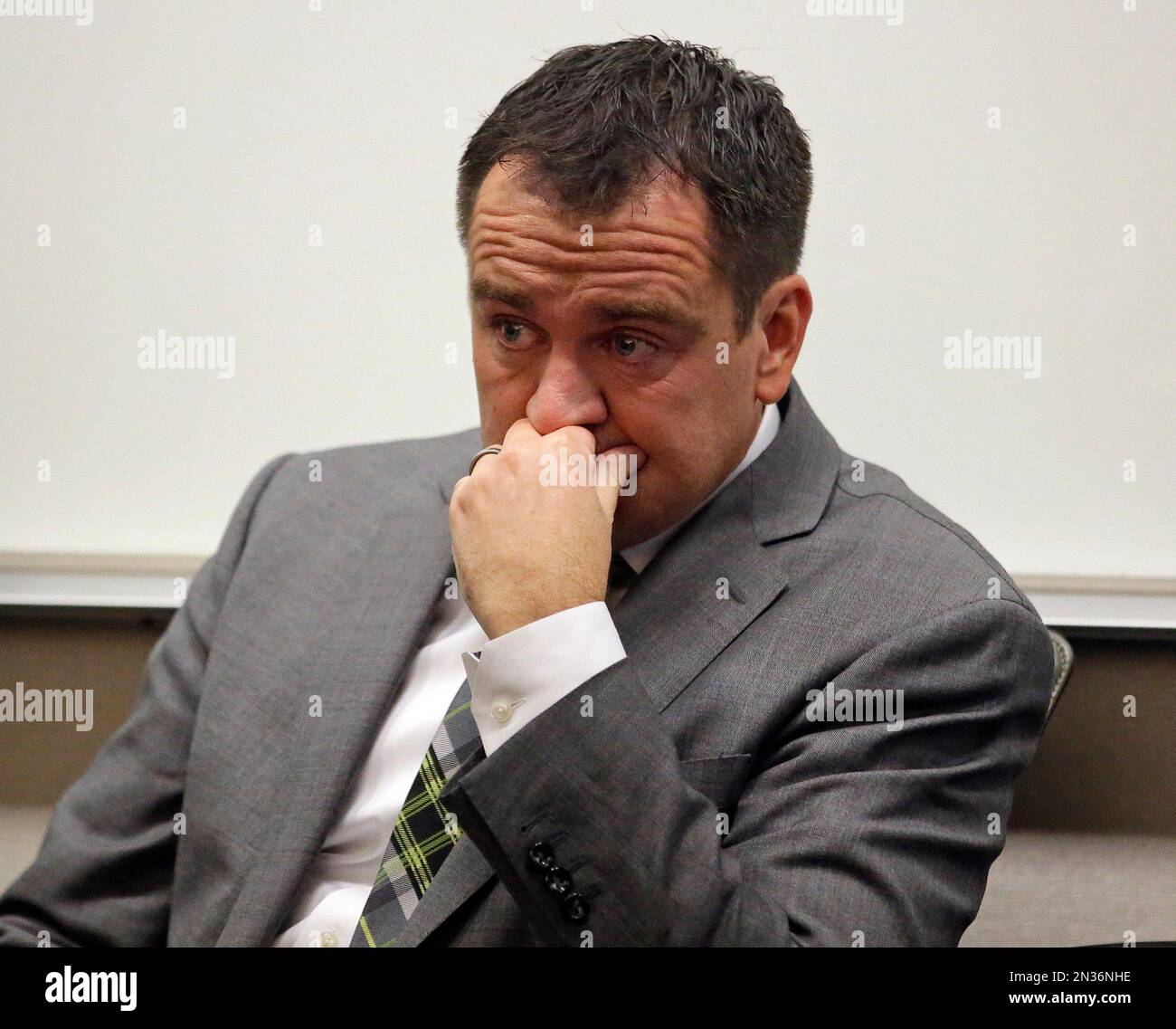 Greg Hughes, Utah Speaker of the House, becomes emotional as he listen ...