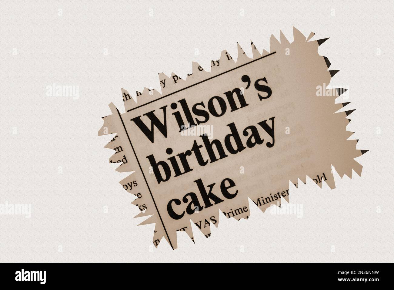 Wilson's birthday cake - news story from 1975 newspaper headline ...