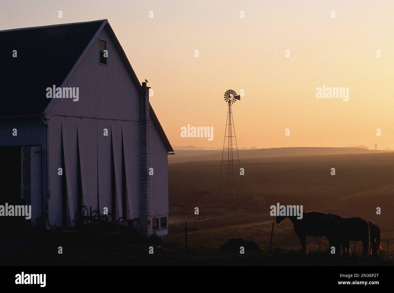 Farm at Sunrise, Lancaster County, Pennsylvania USA Stock Photo - Alamy