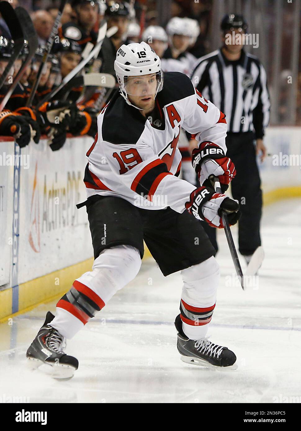 New Jersey Devils center Travis Zajac in an NHL hockey game against the ...