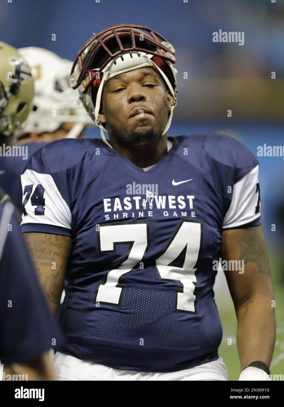 West offensive lineman Bobby Hart (74), of Florida State, before the ...