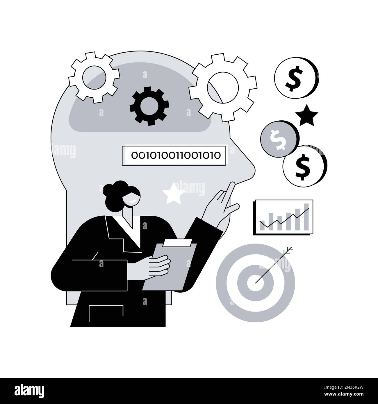 AI-powered marketing tools abstract concept vector illustration. AI ...