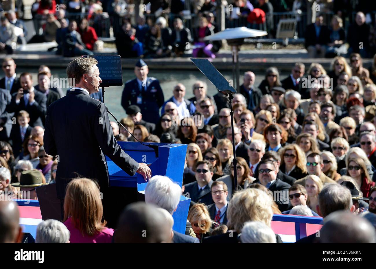 Tennessee Gov. Bill Haslam delivers his inaugural address after he was ...