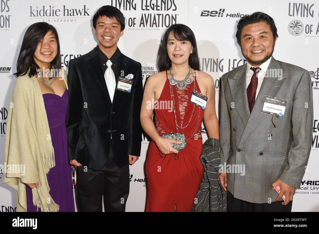 Carrie Zhang, left, Alfred Zhang, Meiter Wu and Oscar Z.C. Zhang attend ...