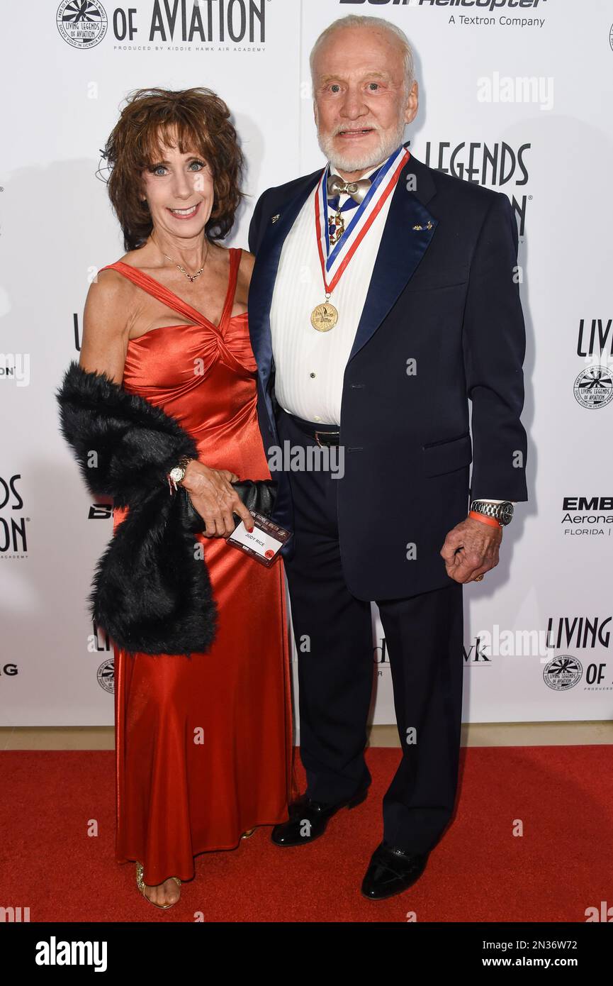 Judy Rice, left and Buzz Aldrin attend the 12th Annual Living Legends ...