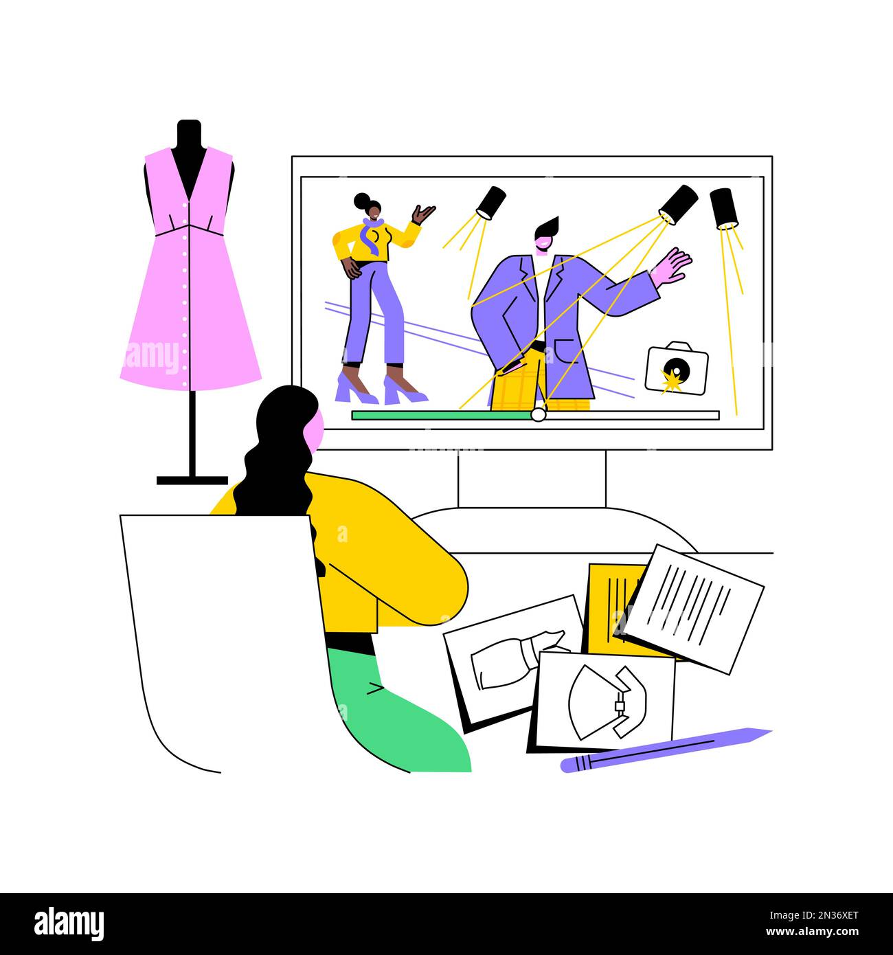 Style and fashion isolated cartoon vector illustrations. Smiling ...