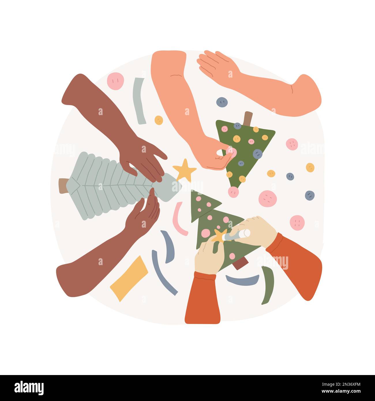 Christmas crafts isolated cartoon vector illustration. DIY Christmas ...