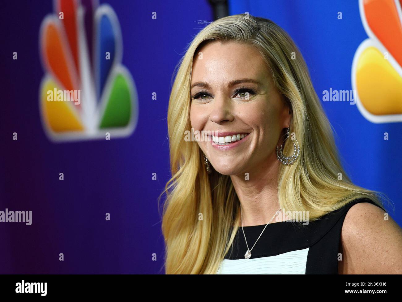 Kate Gosselin, a cast member in the television series "The Celebrity Apprentice," poses at the ...