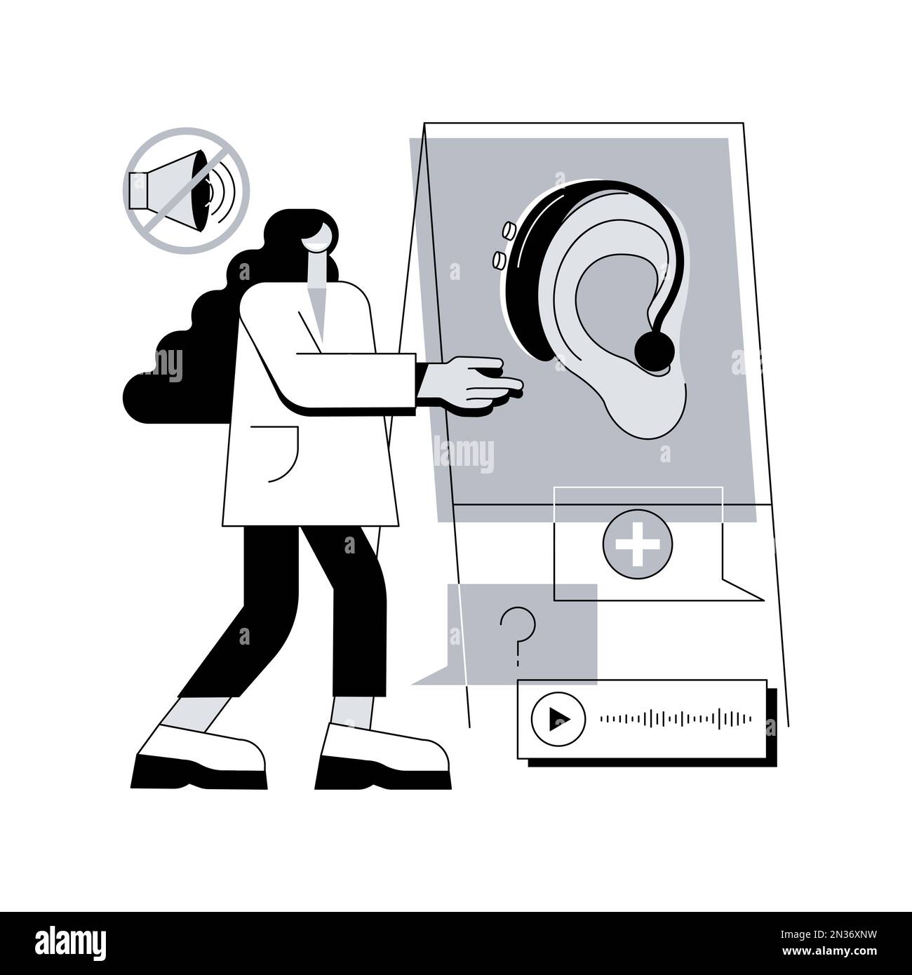 Assistive hearing device abstract concept vector illustration. Hearing ...