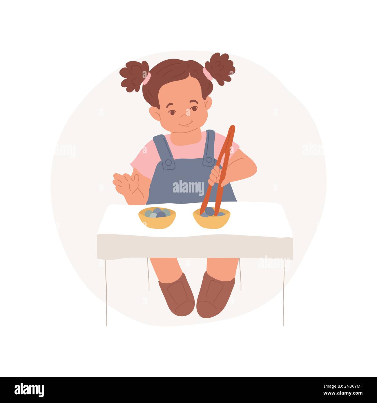 Tong Transfer Isolated Cartoon Vector Illustration Dry Transfer Using Tongs Put Objects From