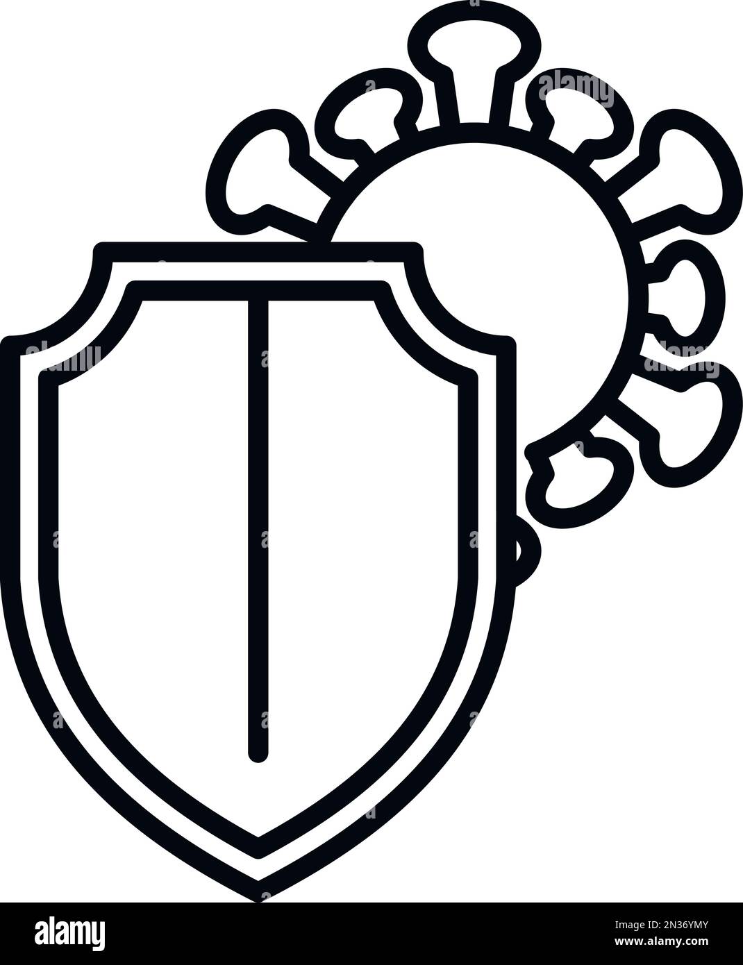 Antibiotic shield icon outline vector. Bacteria drug. Virus resistant ...