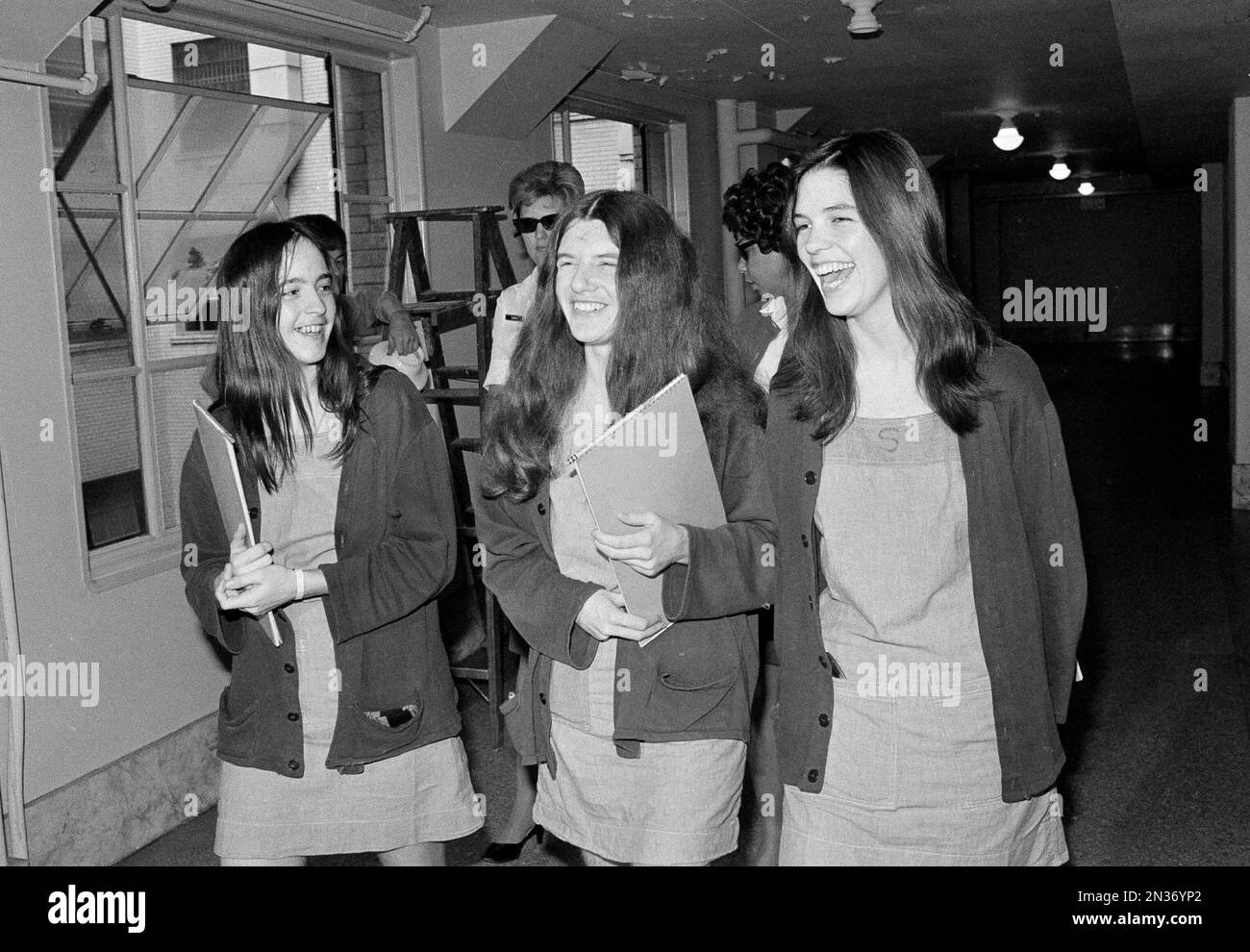 Three female followers of Charles Manson, defendants in the Sharon Tate ...