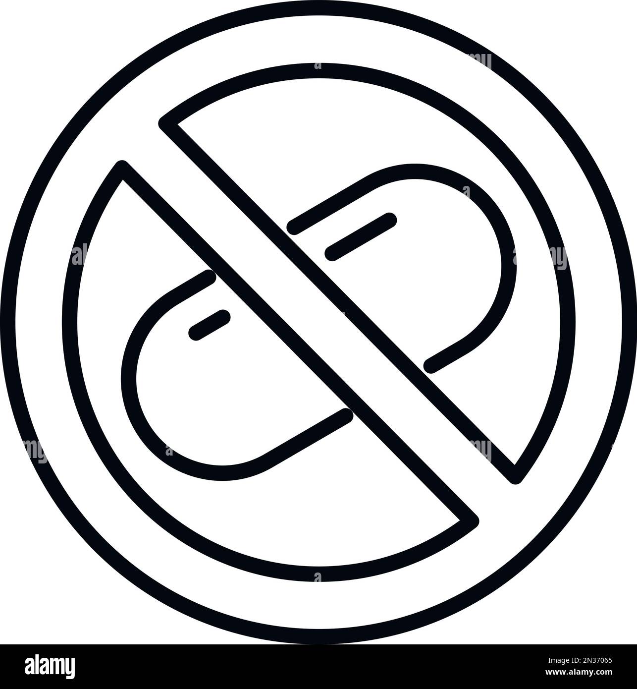 No drugs icon outline vector. Bacteria drug. Antibiotic disease Stock ...