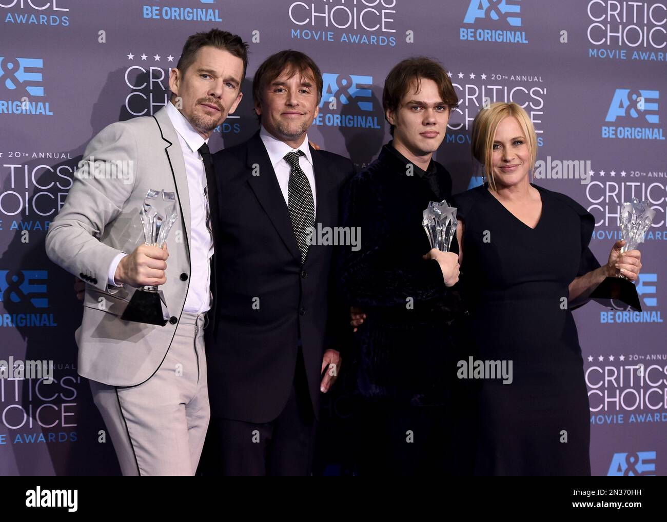 Ethan Hawke, from left, Richard Linklater, Ellar Coltrane and Patricia ...