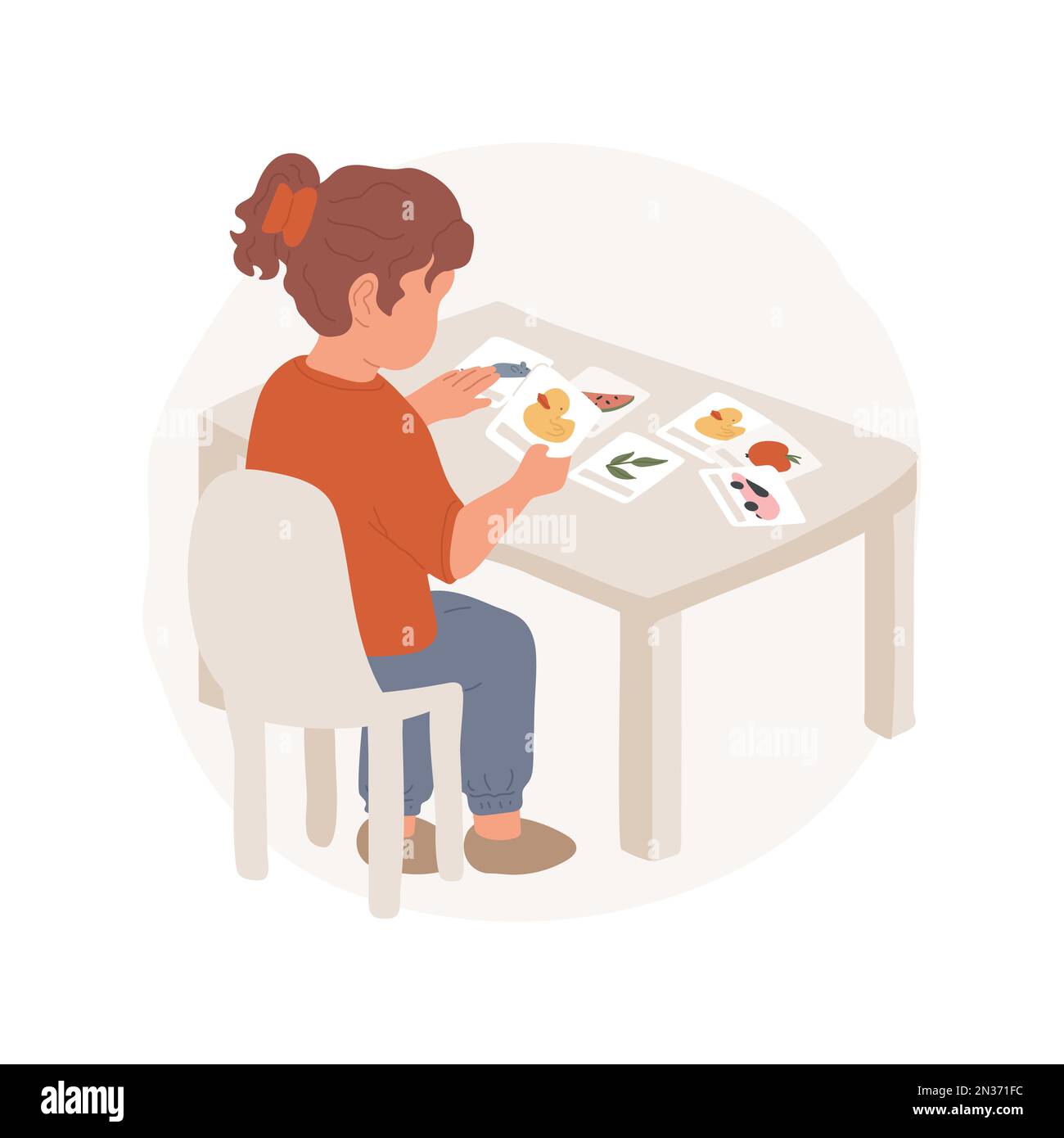 Build sentences with cards isolated cartoon vector illustration. Child ...