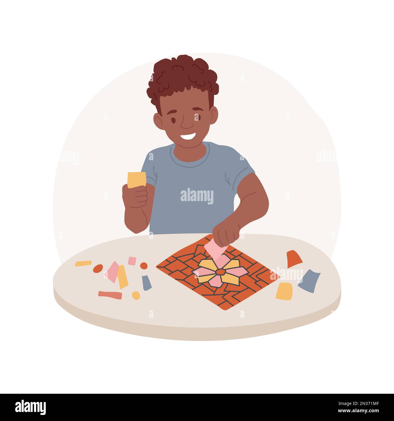 Create stained-glass isolated cartoon vector illustration. Creative ...