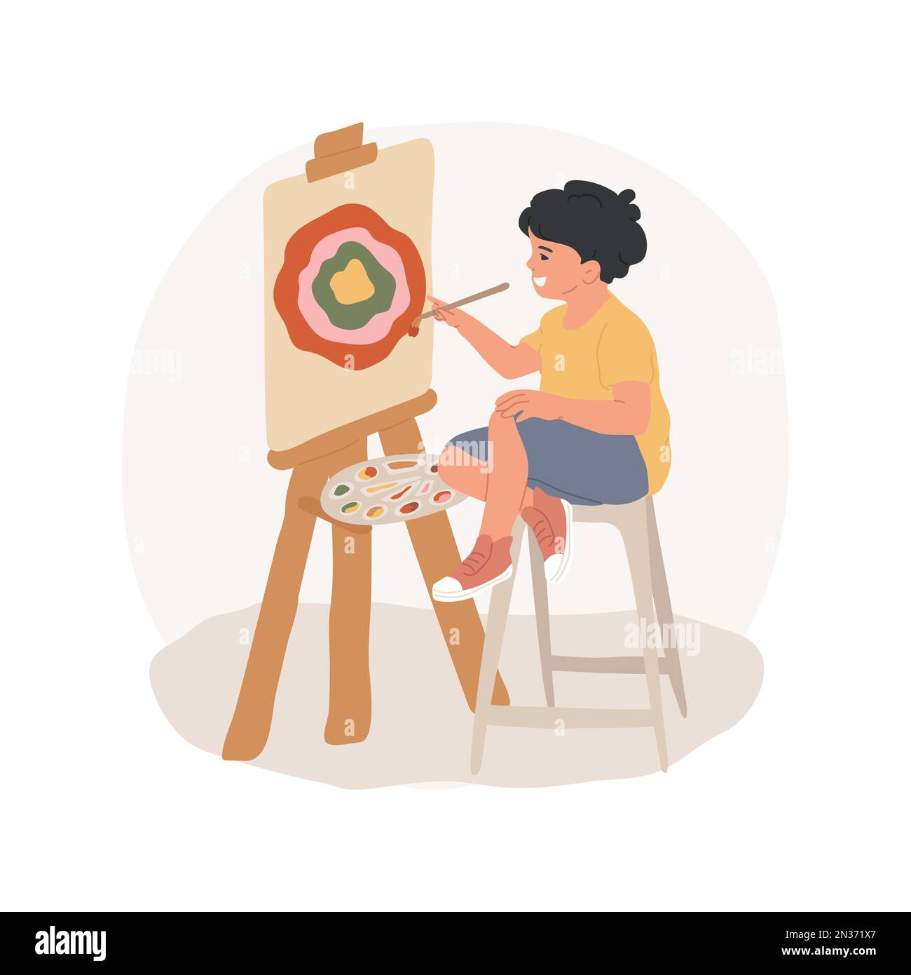 Imitate famous abstract artist isolated cartoon vector illustration ...
