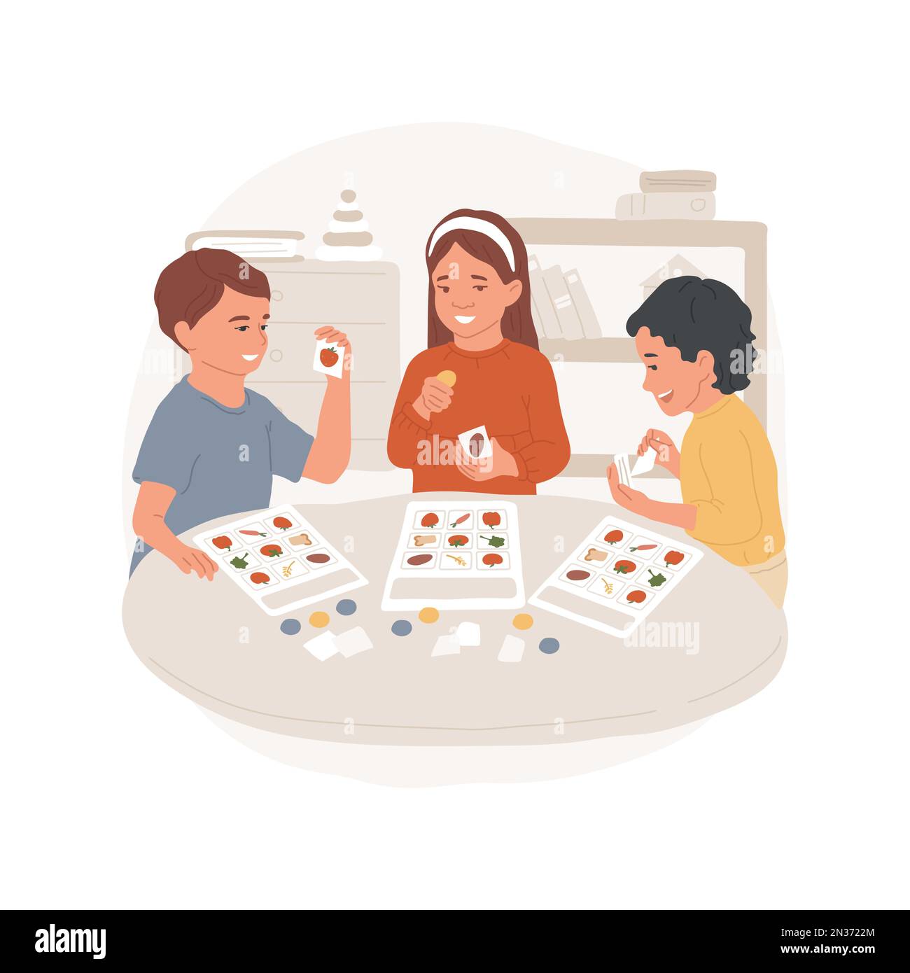 Bingo isolated cartoon vector illustration. Fun classroom activity ...