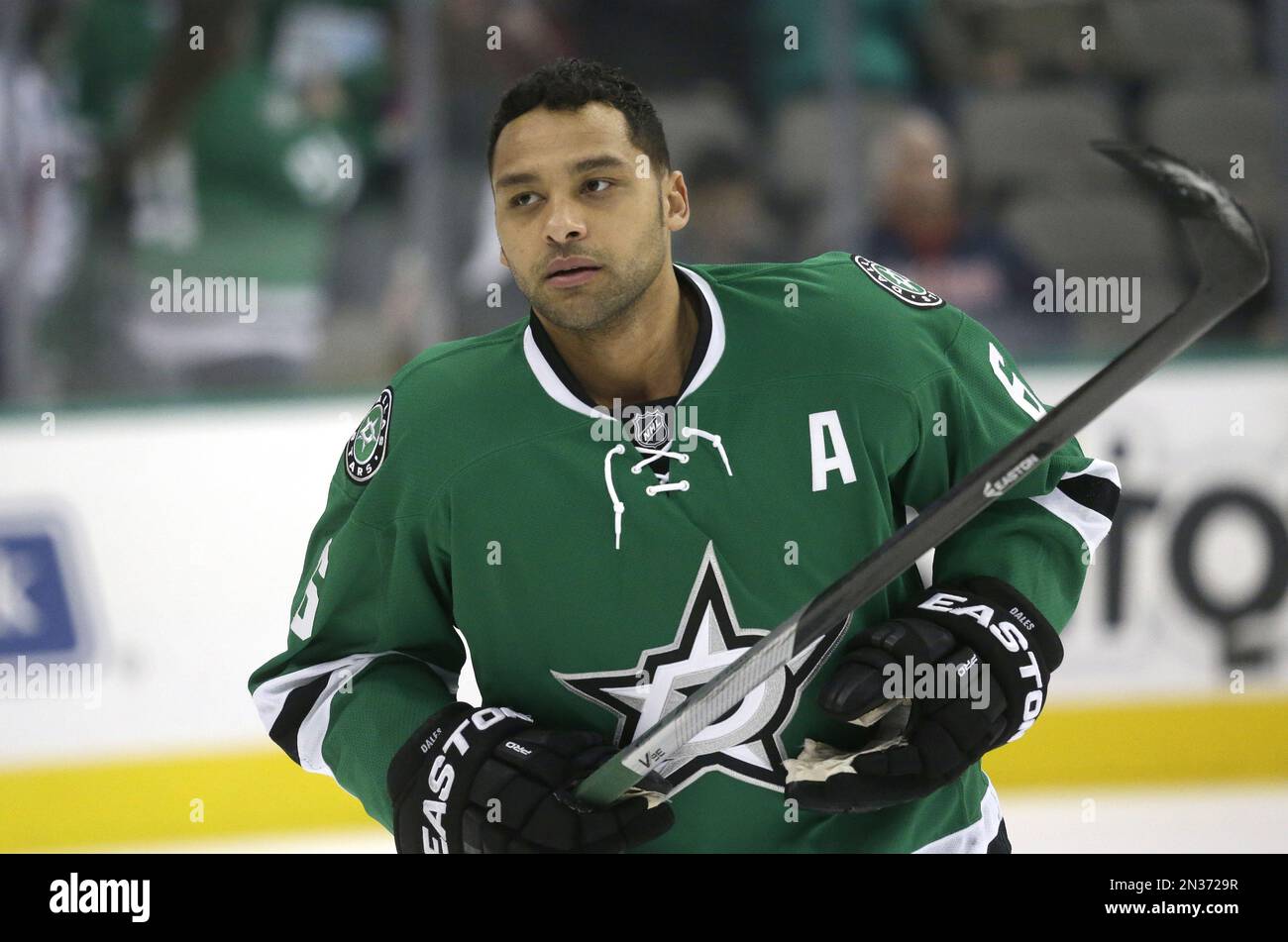 Dallas Stars defenseman Trevor Daley (6) skates the ice during warm ups ...