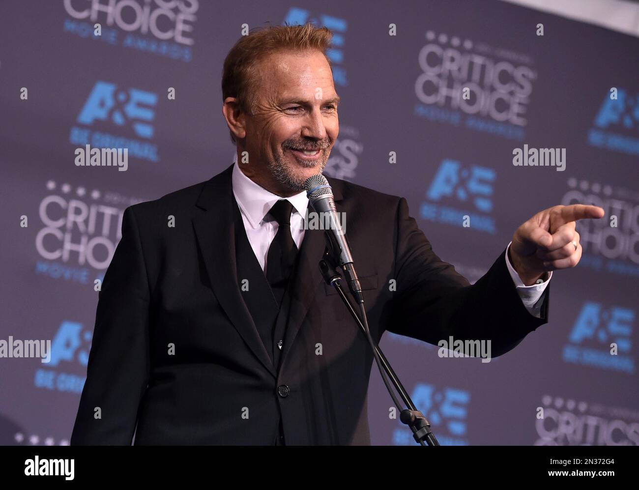 Kevin Costner, winner of the lifetime achievement award, poses in the ...