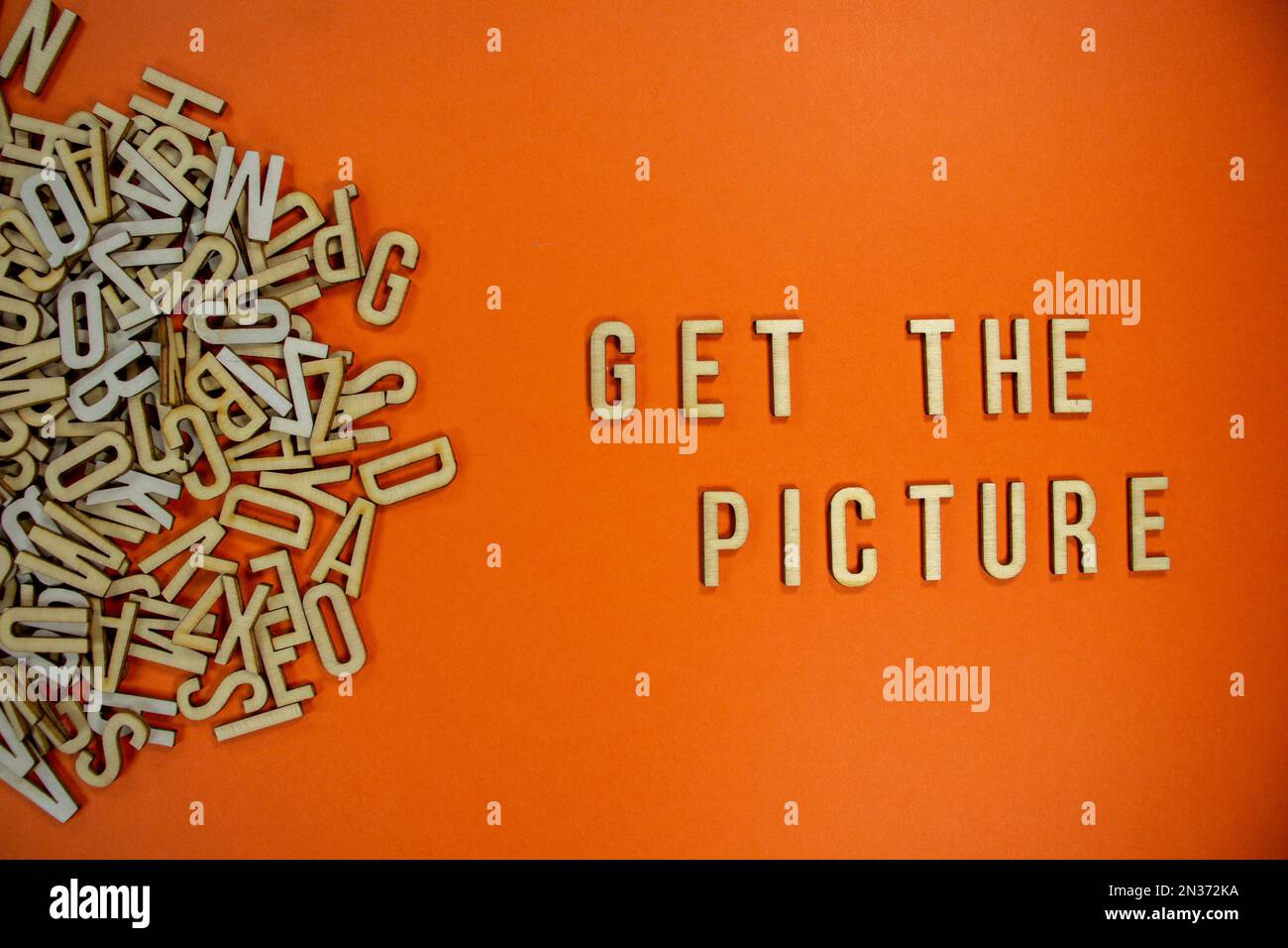GET THE PICTURE in wooden English words language capital letters ...