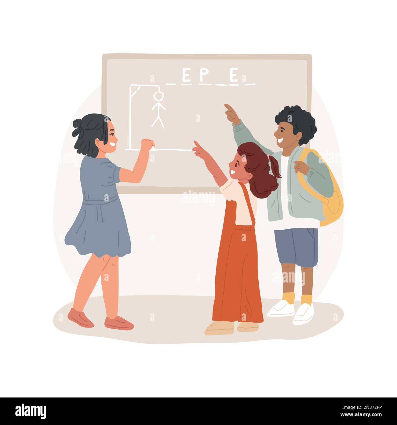 Hangman isolated cartoon vector illustration. Elementary school club ...