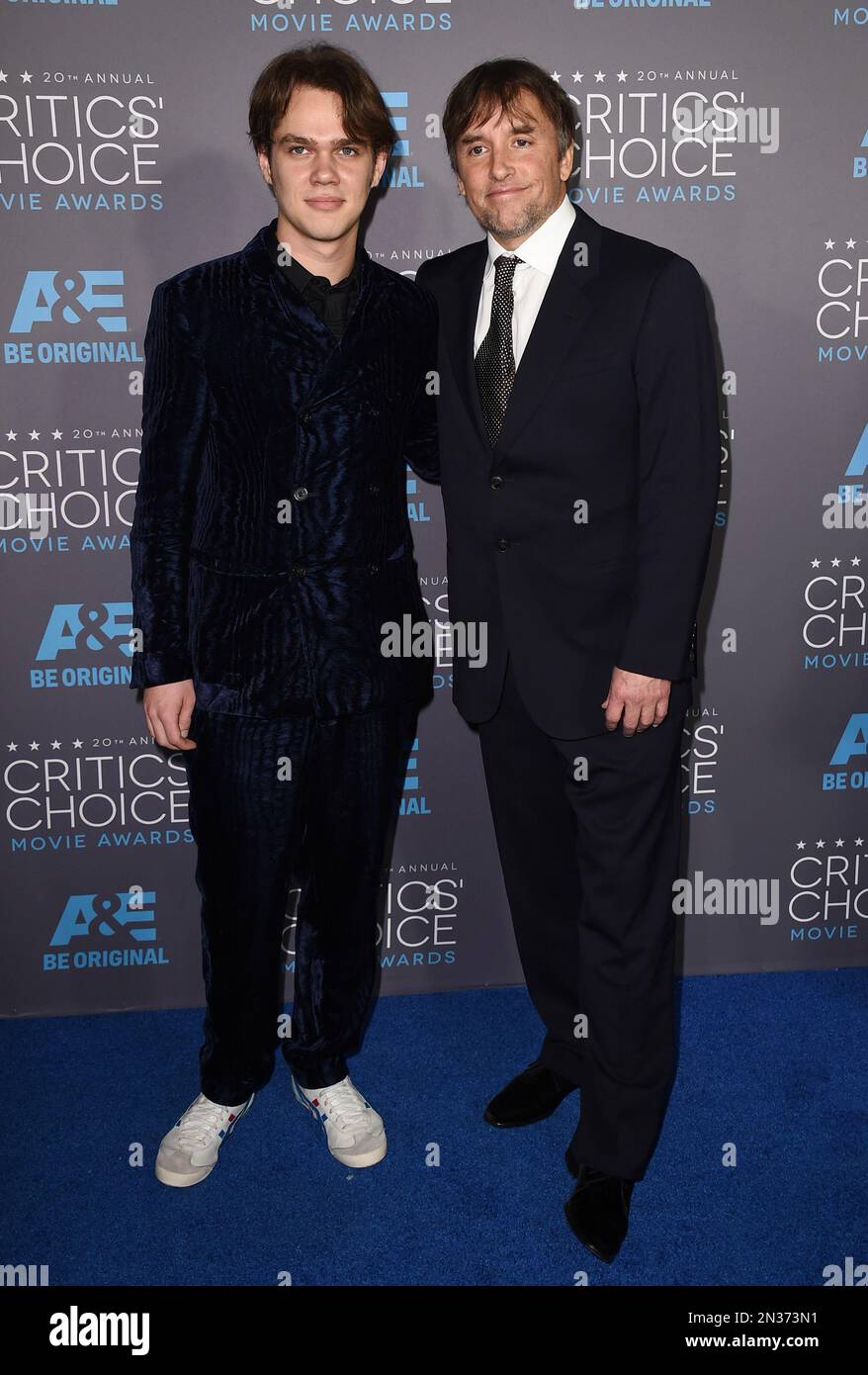 Ellar Coltrane, left, and Richard Linklater arrive at the 20th annual ...
