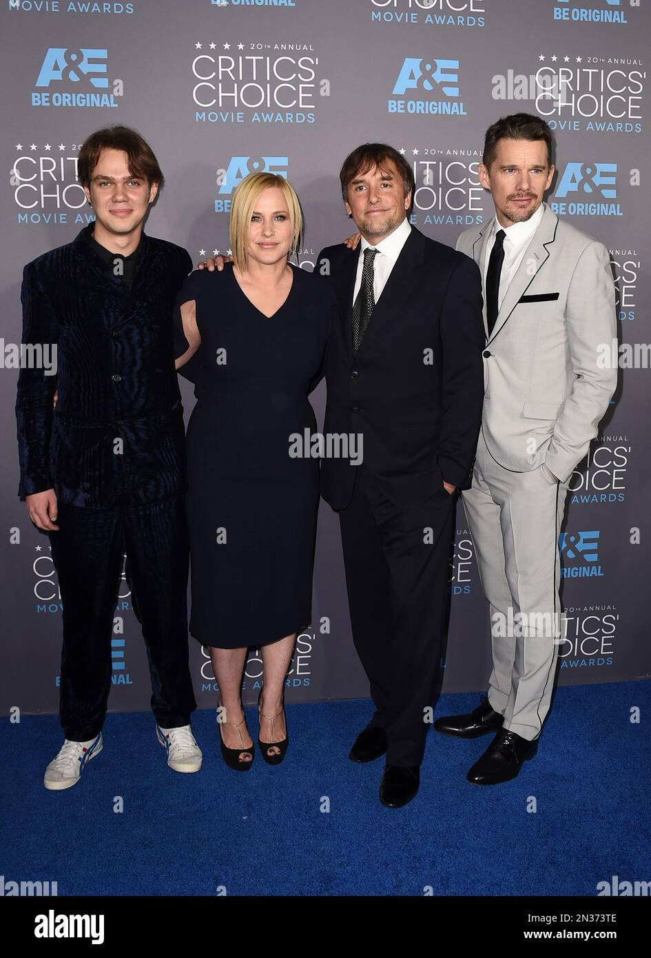 Ellar Coltrane, from left, Patricia Arquette, Richard Linklater, and ...