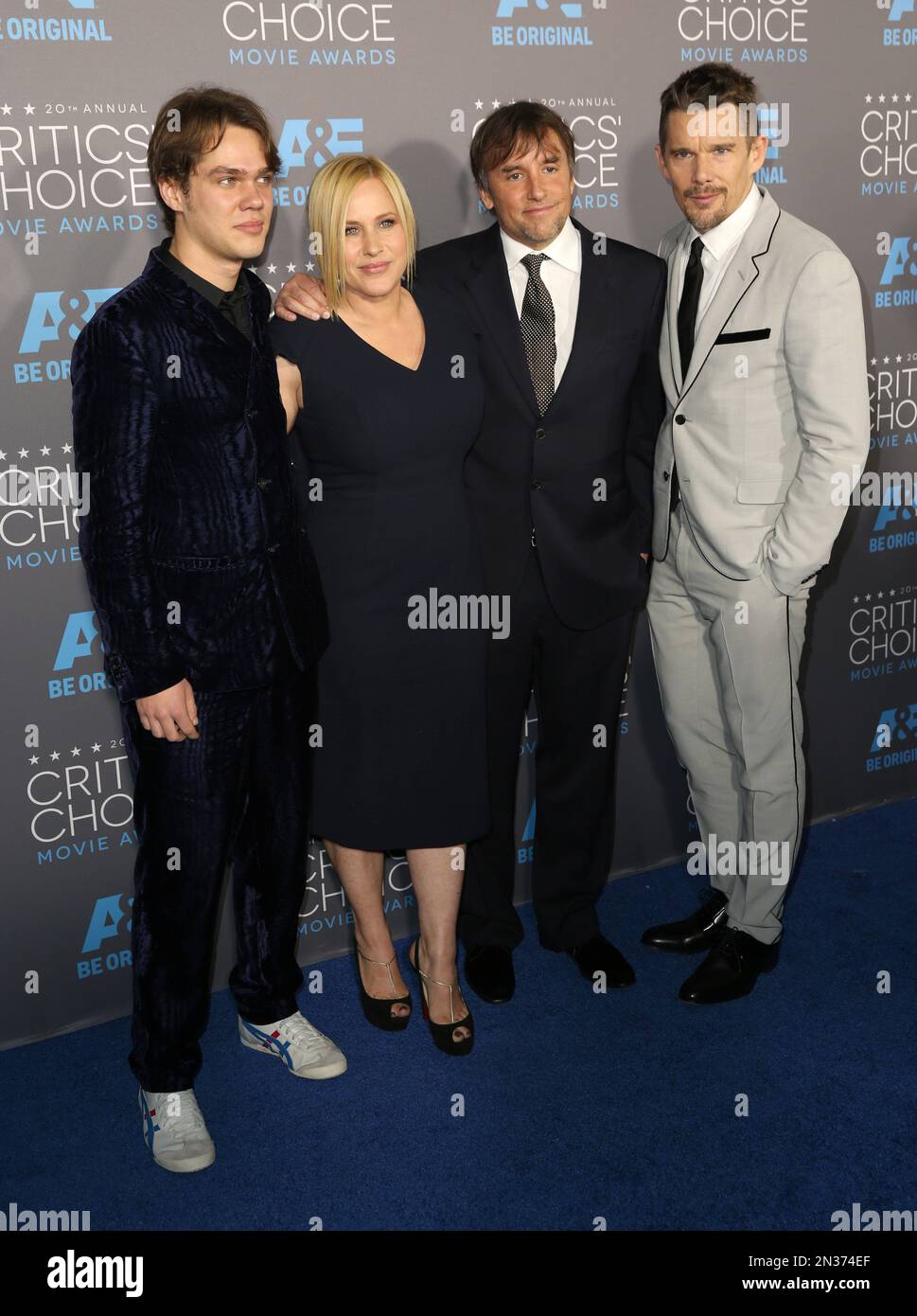 Ellar Coltrane, from left, Patricia Arquette,Richard Linklater, and ...