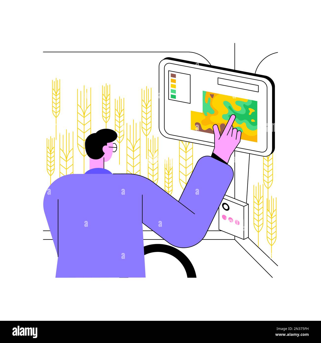 Yield monitoring isolated cartoon vector illustrations. Farmer ... Yield monitoring isolated cartoon vector illustrations. Farmer ...