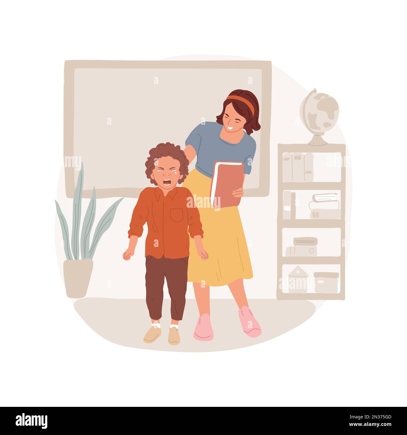 Meltdown at school isolated cartoon vector illustration. Autism ...