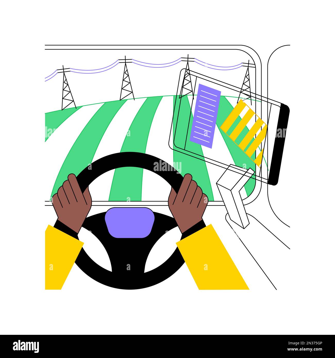 GPS based plant mapping isolated cartoon vector illustrations. Farmer ...