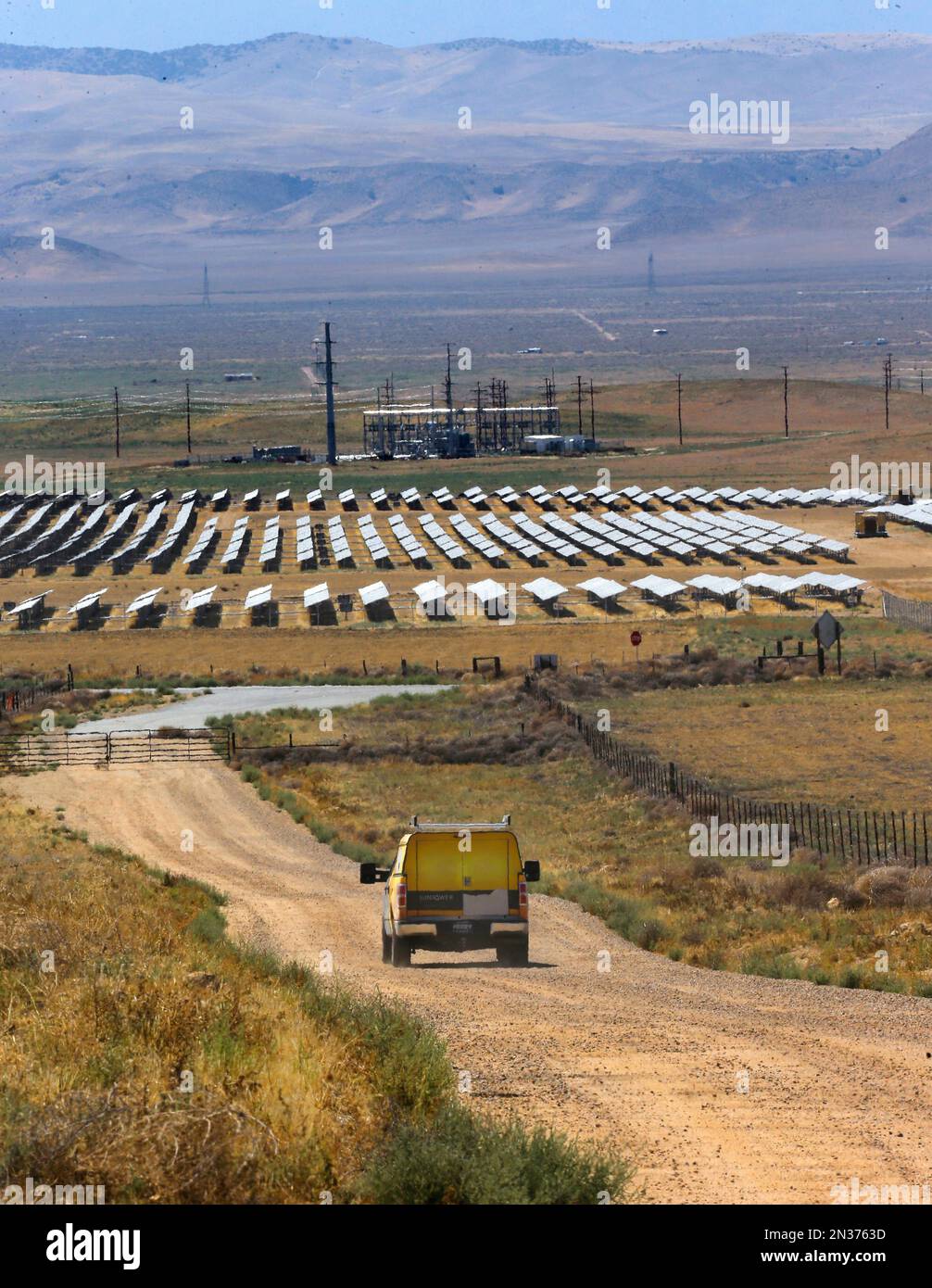 A view of some of the 749,088 solar panels at the California Valley ...